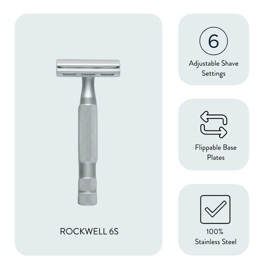 Rockwell 6S Stainless Steel Safety Razor | Rockwell Razors